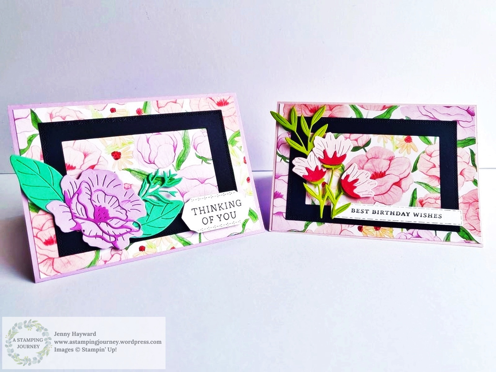 FRAMED PRETTY FLORALS CARD – SAME BUT DIFFERENT! – A Stamping Journey